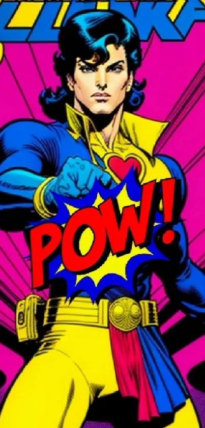 Retro Comic Hero Wallpaper - free download