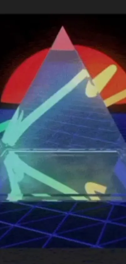 Retro Futuristic Pyramid Wallpaper - free download