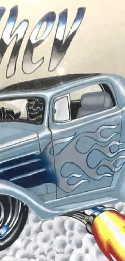 Retro Hot Rod Artwork Wallpaper - free download