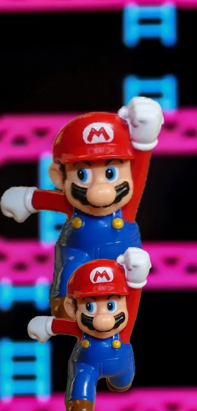 Retro Mario Action Wallpaper - free download