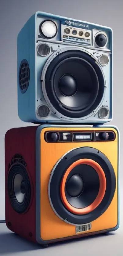Retro Speaker Stack Wallpaper - free download