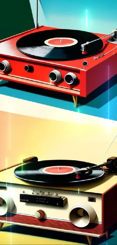 Retro Turntable Art Wallpaper - free download