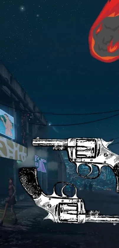 Retro Urban Gun Art Wallpaper - free download