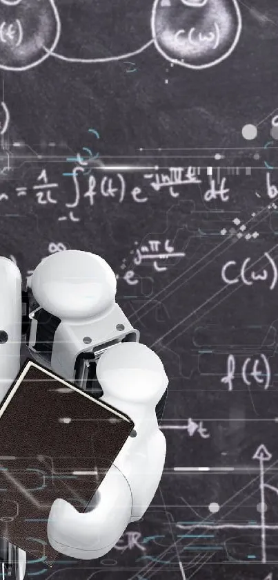Robot with Chalkboard Equations - free download