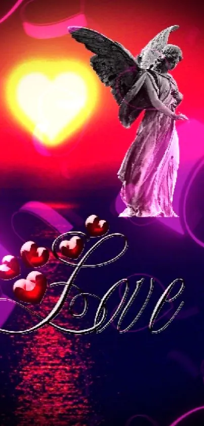 Romantic Angel Sunset Wallpaper - free download