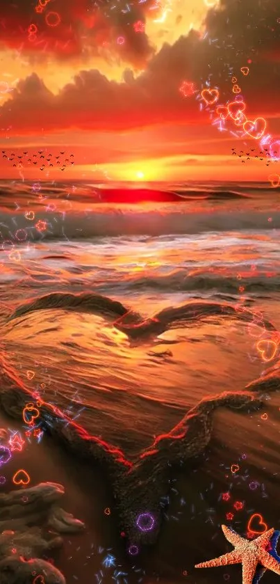 Romantic Beach Sunset Wallpaper - free download