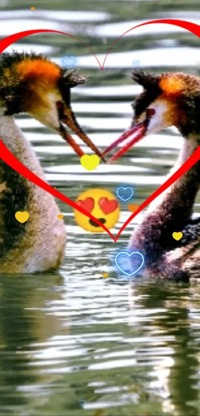 Romantic Ducks in Love Art - free download