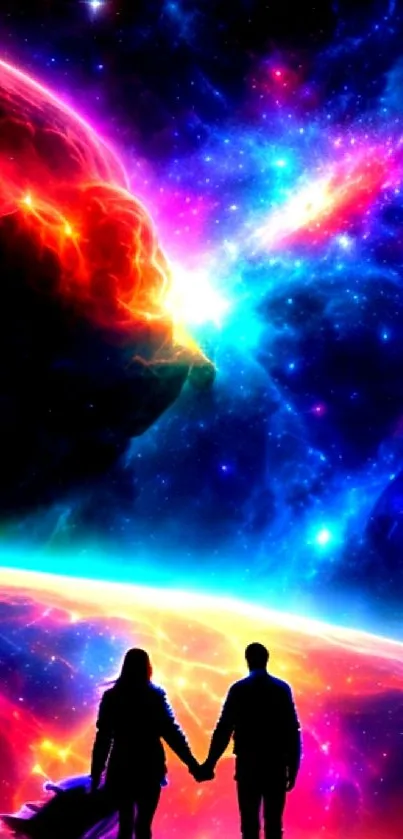 Romantic Galaxy Couple Wallpaper - free download