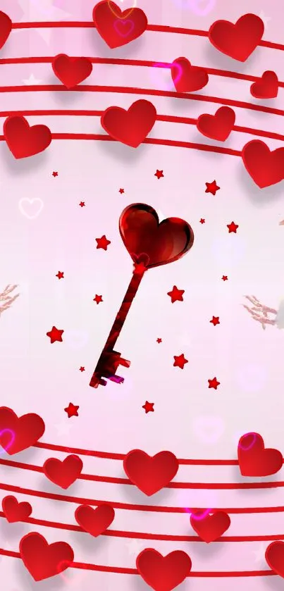 Romantic Heart and Key Design - free download