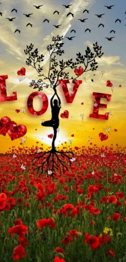 Romantic Love Field Wallpaper - free download