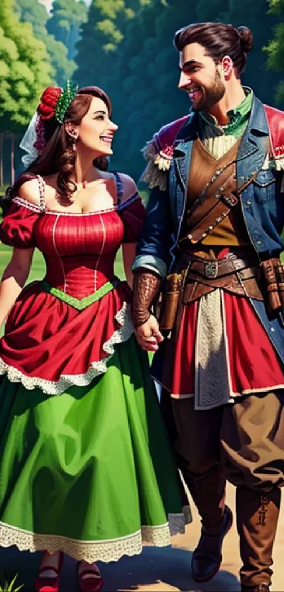 Romantic Medieval Walk Art - free download