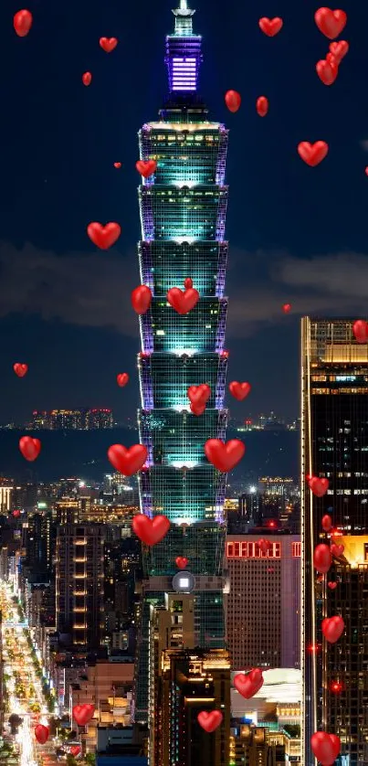 Romantic Night City Skyline - free download