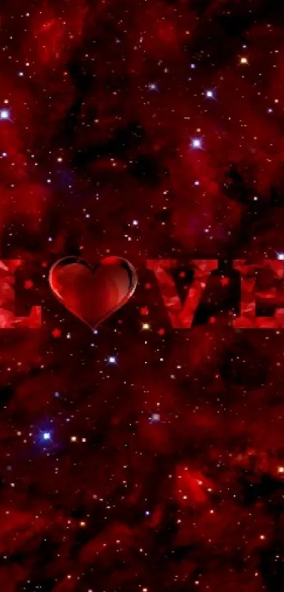 Romantic Red Space Wallpaper - free download