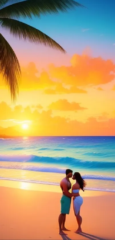 Romantic Sunset Beach Wallpaper - free download