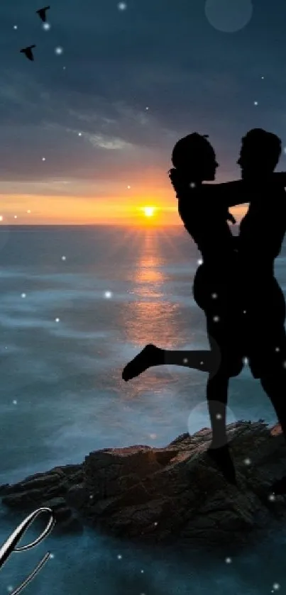 Romantic Sunset Couple Wallpaper - free download