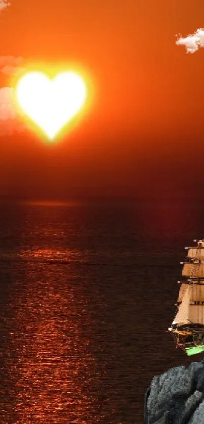 Romantic Sunset Ship Wallpaper - free download