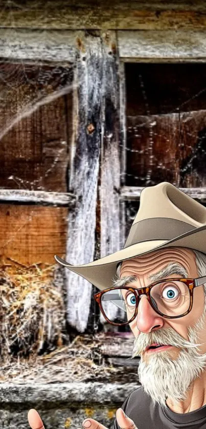 Rustic Cartoon Cowboy Wallpaper - free download