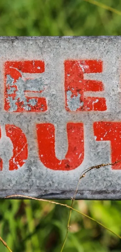 Rustic Keep Out Sign Wallpaper - free download