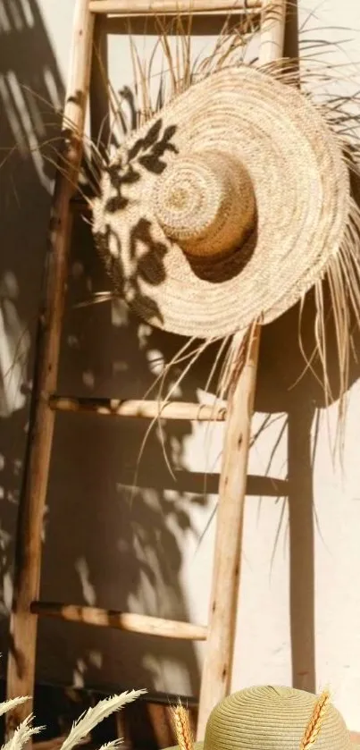 Rustic Ladder and Straw Hat - free download