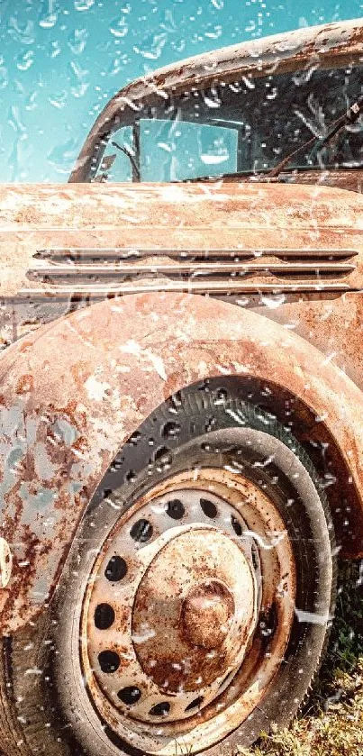 Rustic Vintage Car Wallpaper - free download