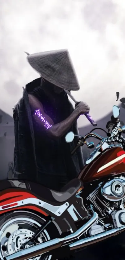 Samurai Motorcycle Moonlight - free download