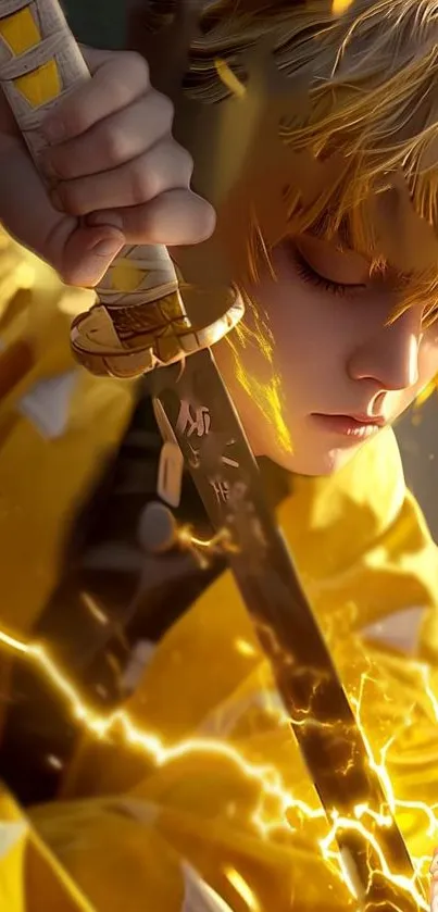 Samurai Warrior in Golden Light - free download