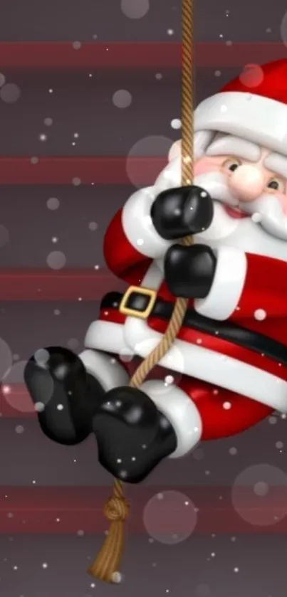 Santa Climbing Festive Wallpaper - free download