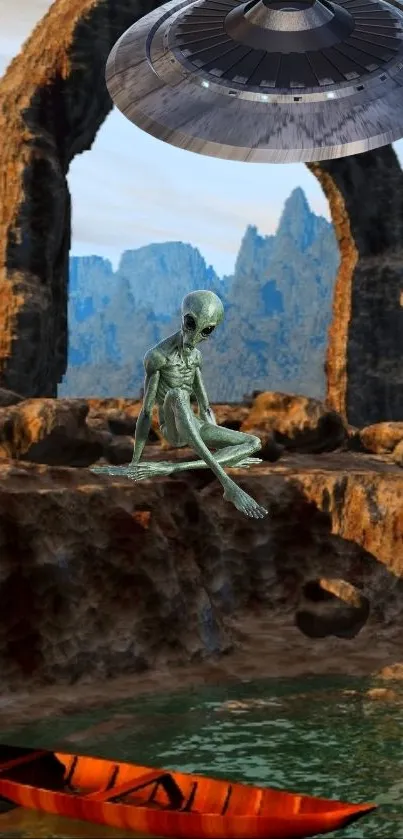 Scenic Arch and Boat Wallpaper - free download