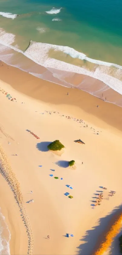 Scenic Beach Aerial View Wallpaper - free download