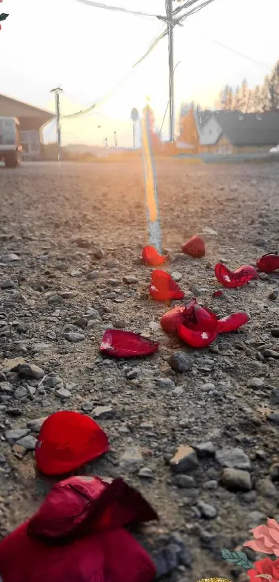 Scenic Path with Rose Petals - free download