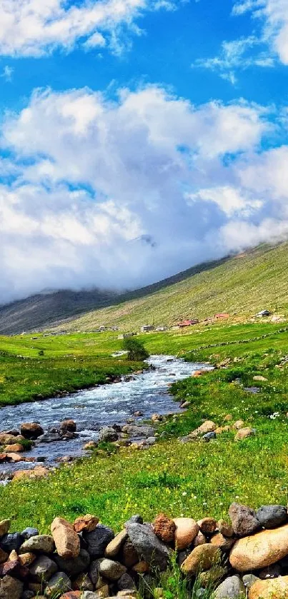 Scenic Valley Stream Wallpaper - free download