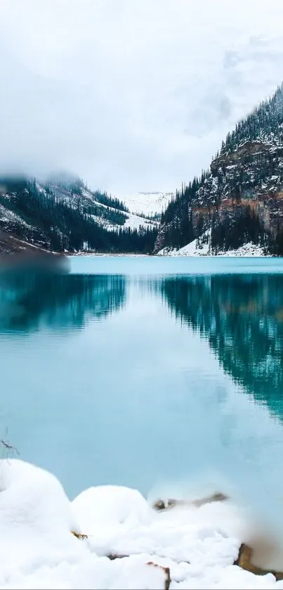 Scenic Winter Lake View Wallpaper - free download