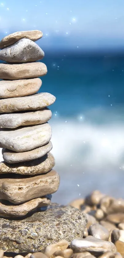 Serene Beach Stone Stack - free download