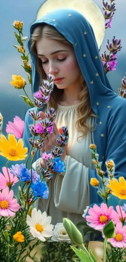 Serene Floral Madonna Art - free download