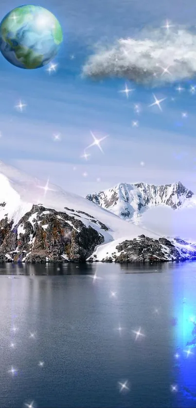 Serene Icy Mountain Wallpaper - free download