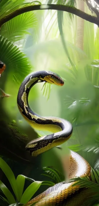 Serene Jungle Snake Wallpaper - free download