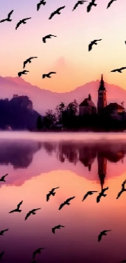 Serene Lake Sunset Wallpaper - free download