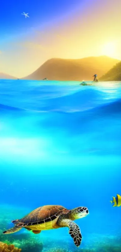 Serene Ocean Sunset Wallpaper - free download