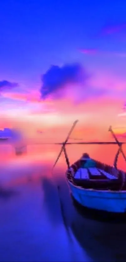 Serene Sunset Boat Wallpaper - free download