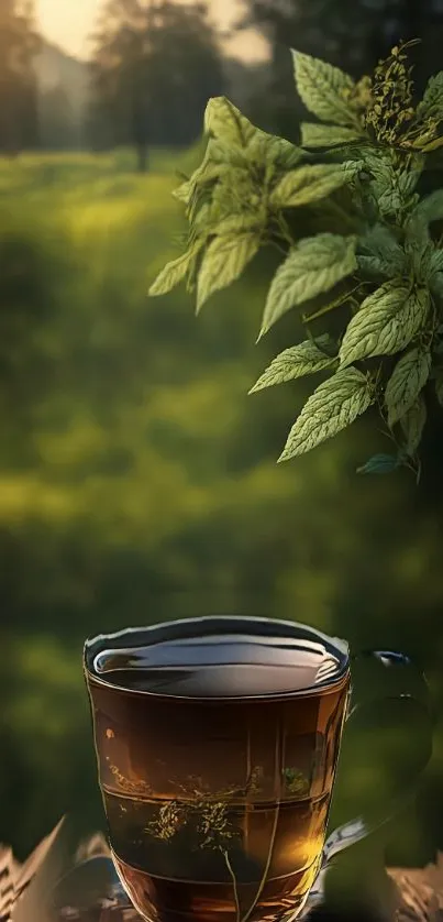 Serene Tea in Nature Wallpaper - free download