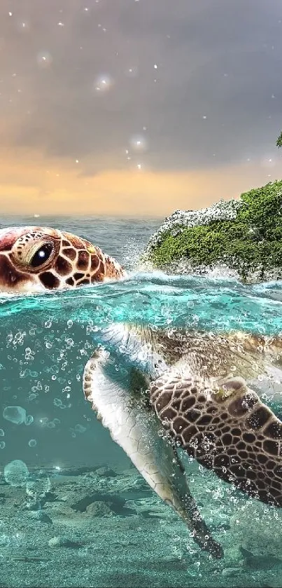 Serene Turtle Ocean Fantasy - free download
