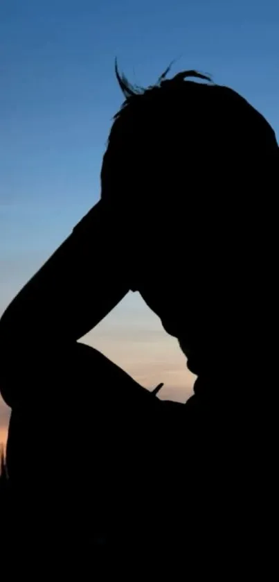 Silhouette Against Sunset Sky - free download