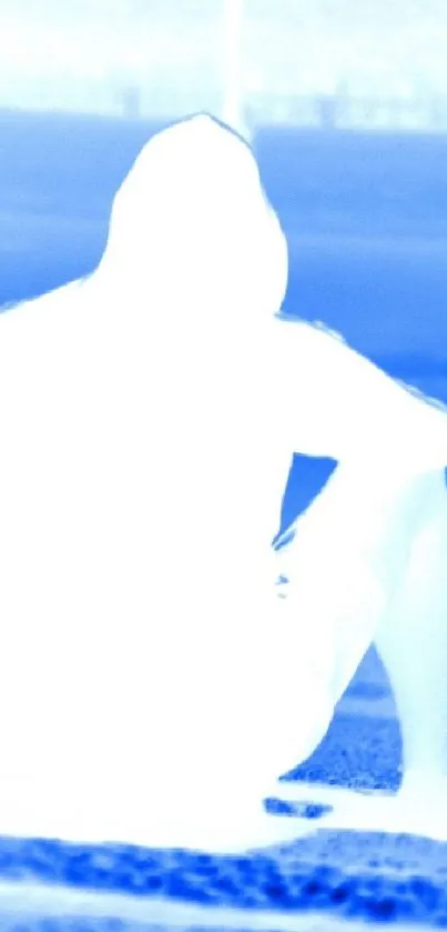 Silhouette on Blue Steps - free download