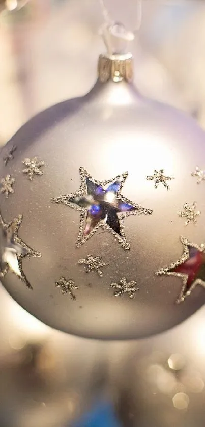 Silver Christmas Ornament Wallpaper - free download