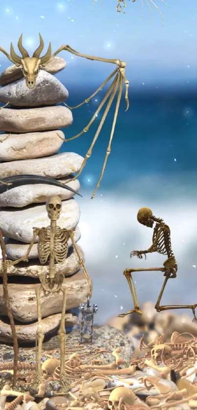 Skeleton Beach Fantasy Art - free download