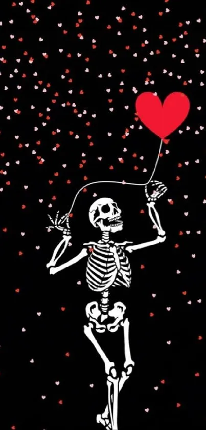 Skeleton with Heart Balloon Art - free download