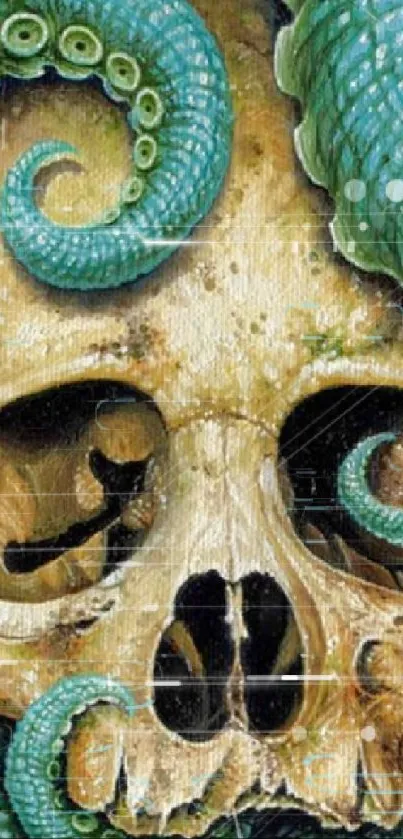 Skull and Tentacles Art Wallpaper - free download