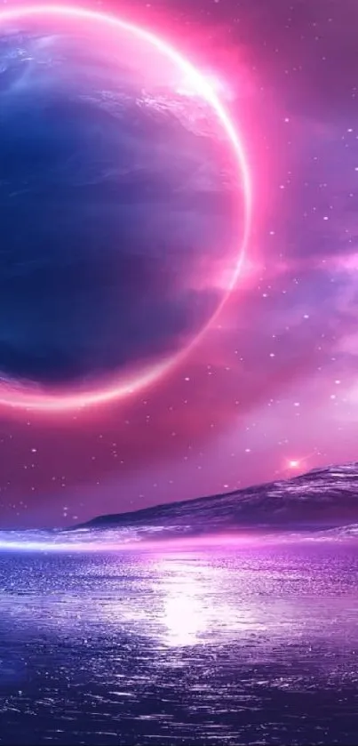 Pink Night Ring Glow Live Wallpaper - free download