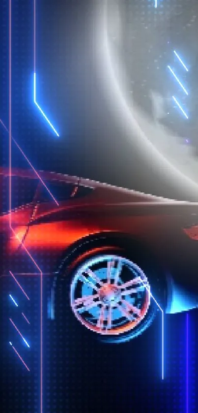 Sleek Car and Moon Wallpaper - free download