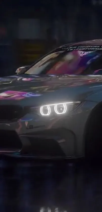 Sleek Car Night Scene Wallpaper - free download